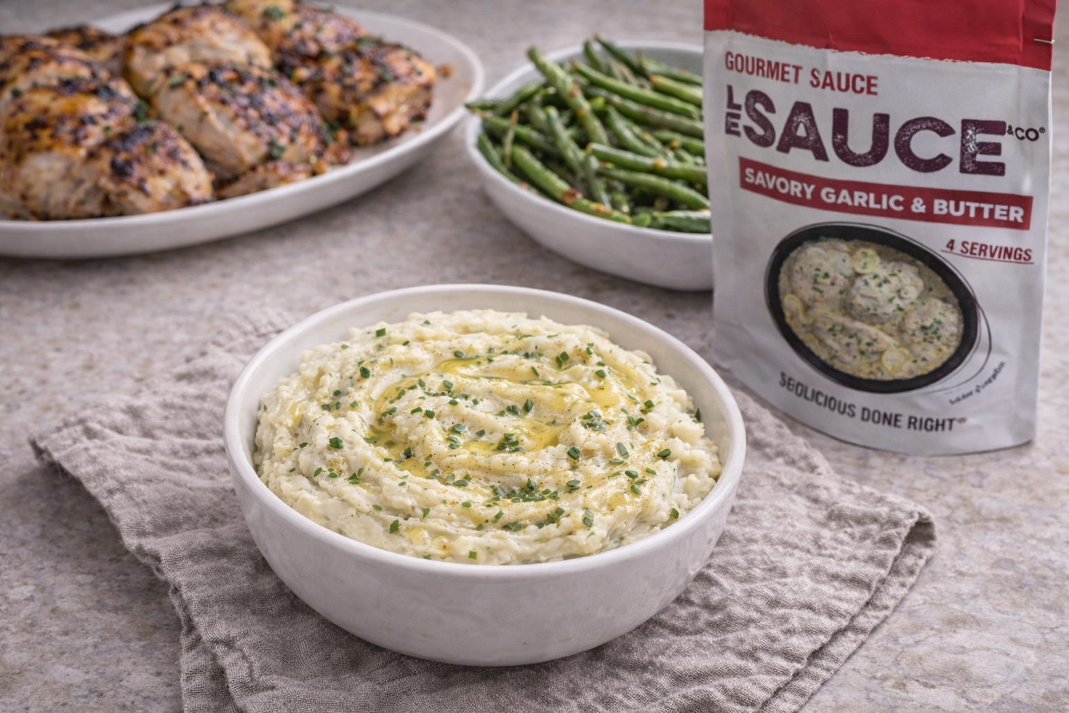 Garlic Butter Mashed Potatoes – Le Sauce & Co.