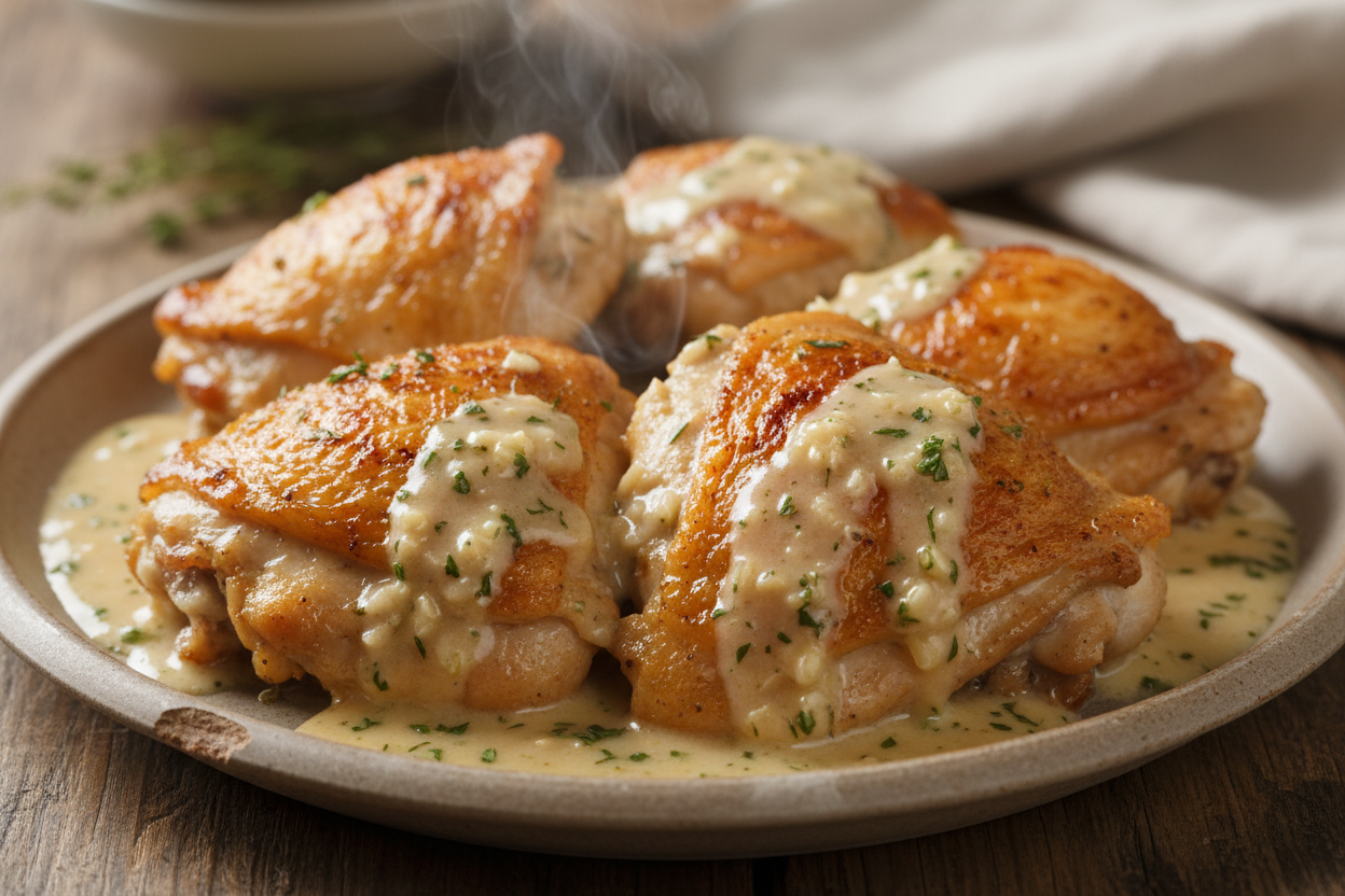 Garlic Butter Chicken Thighs – Le Sauce & Co.
